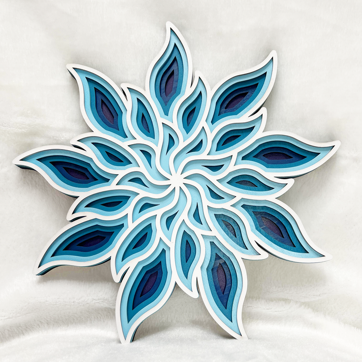 Laser Cut Layered Flower Mandala – Northern Lines Design